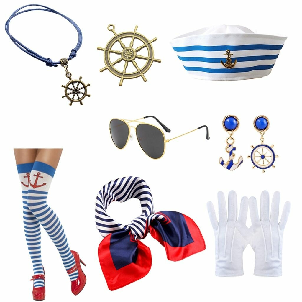 Косплей матросская шляпа Квадратный шарф Матросский костюм-25PLSET801