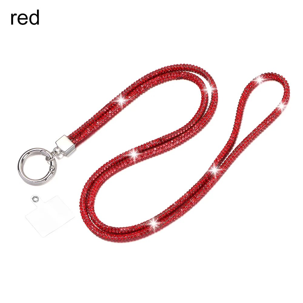 Модный ремень для телефона, ремешок на цепочке, яркий блестящий хрустальный веревка с защитой от потери, подвесной шнур, брелок, аксессуары для телефона