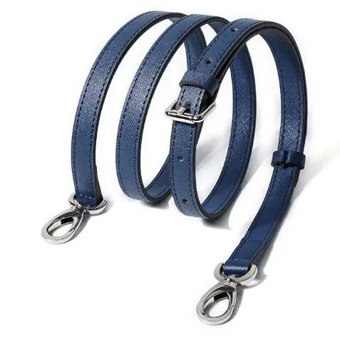 Кожаный ремень из сафьяно для дизайнерской женской сумки Темно-синий, 2.5cm width, navy blue