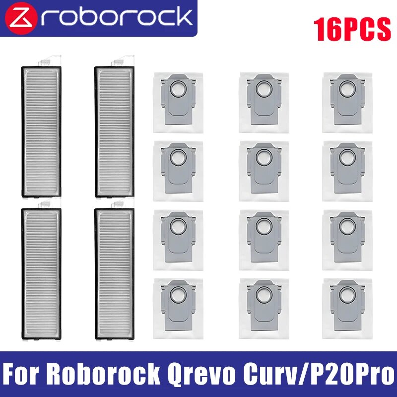 16шт. Фильтры Roborock Qrevo Curv/P20Pro, серые