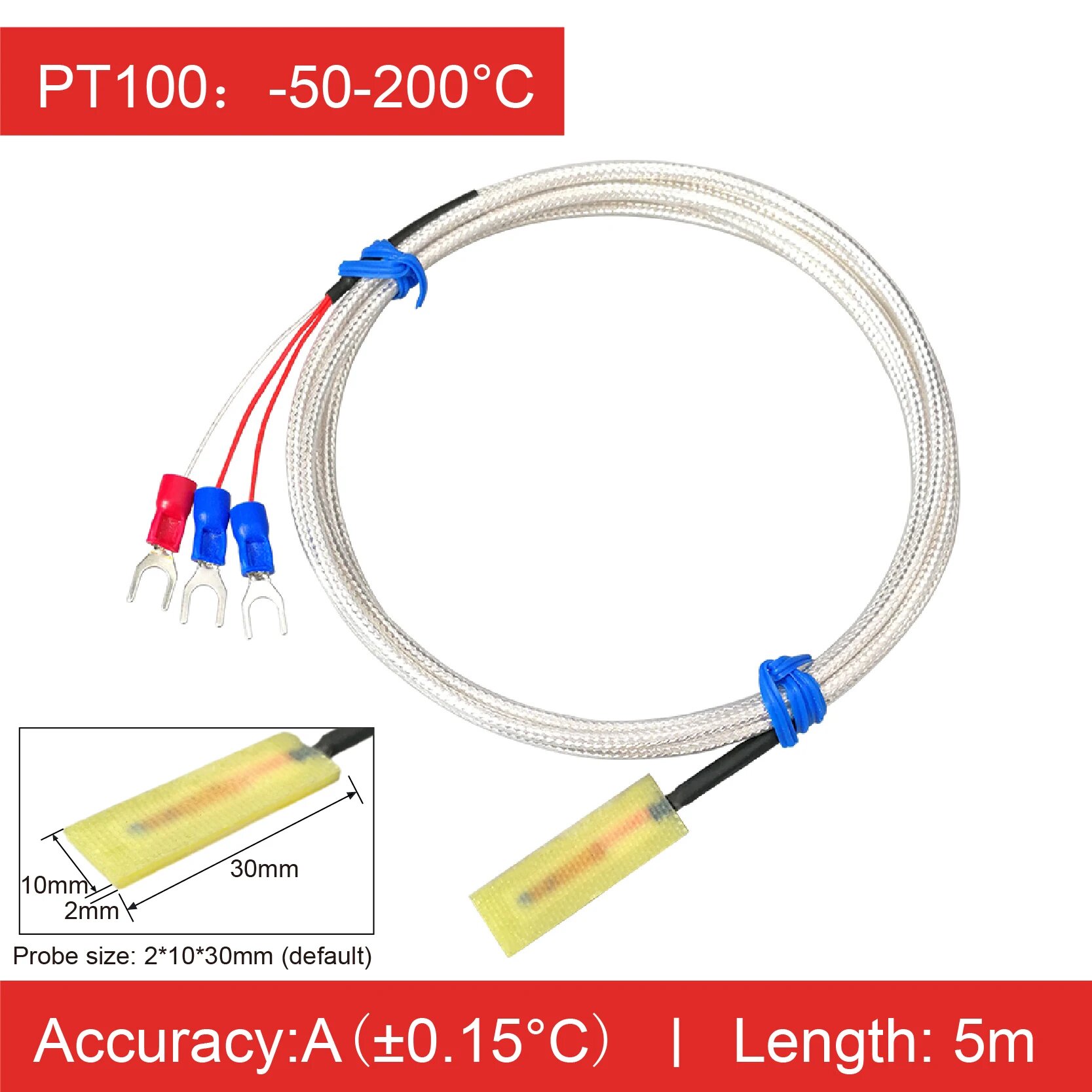 Датчик температуры PT100 CERTEON для измерения поверхности PT100-A-5m