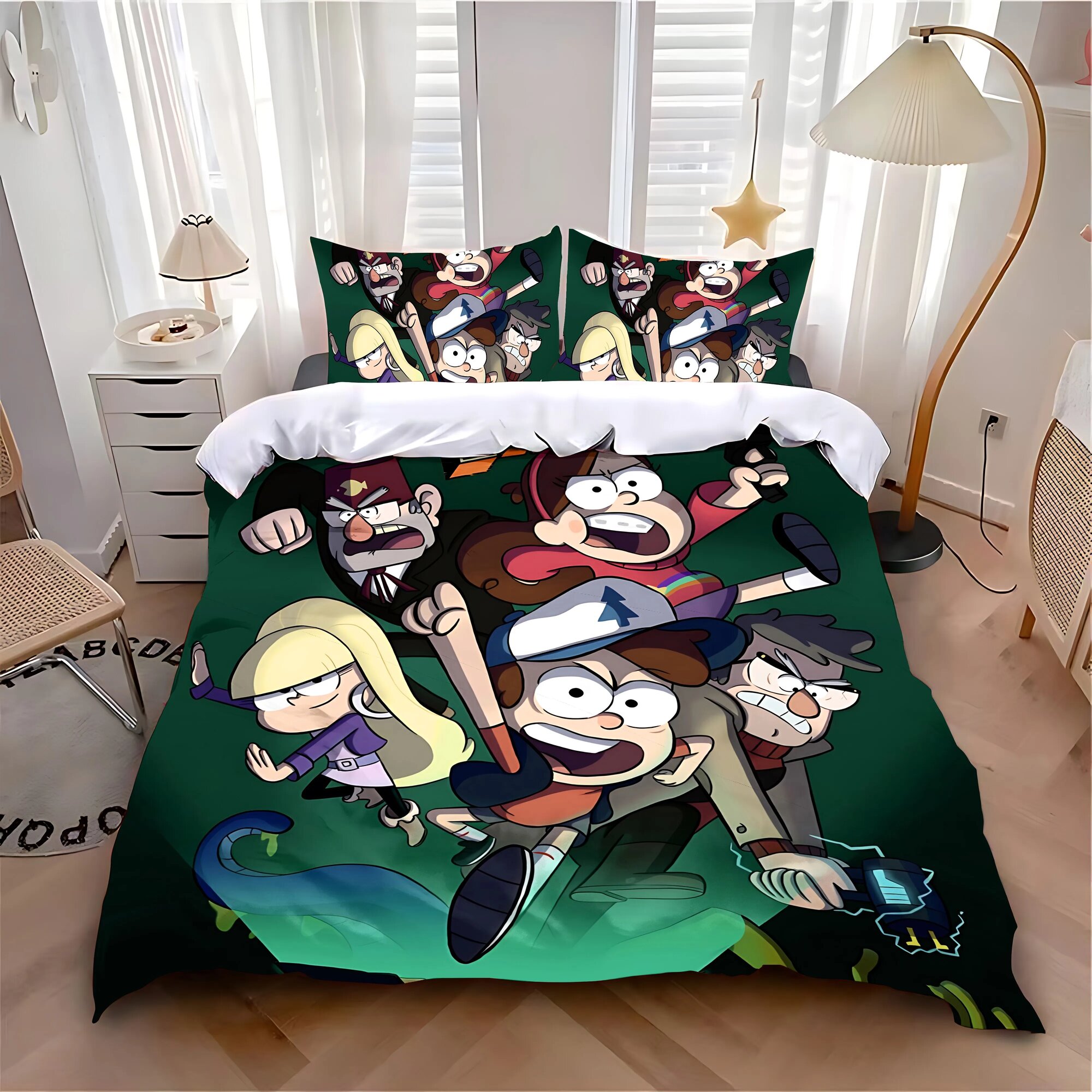 Комплект постельного белья G-Gravity F-Falls из полиэстера Темно-зеленый, EU SK(260x220cm), 3