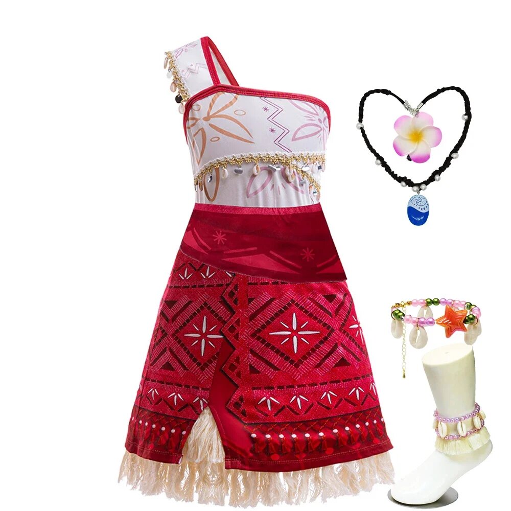 Платье Моана для девочки, красный, 3T (Tag 110)