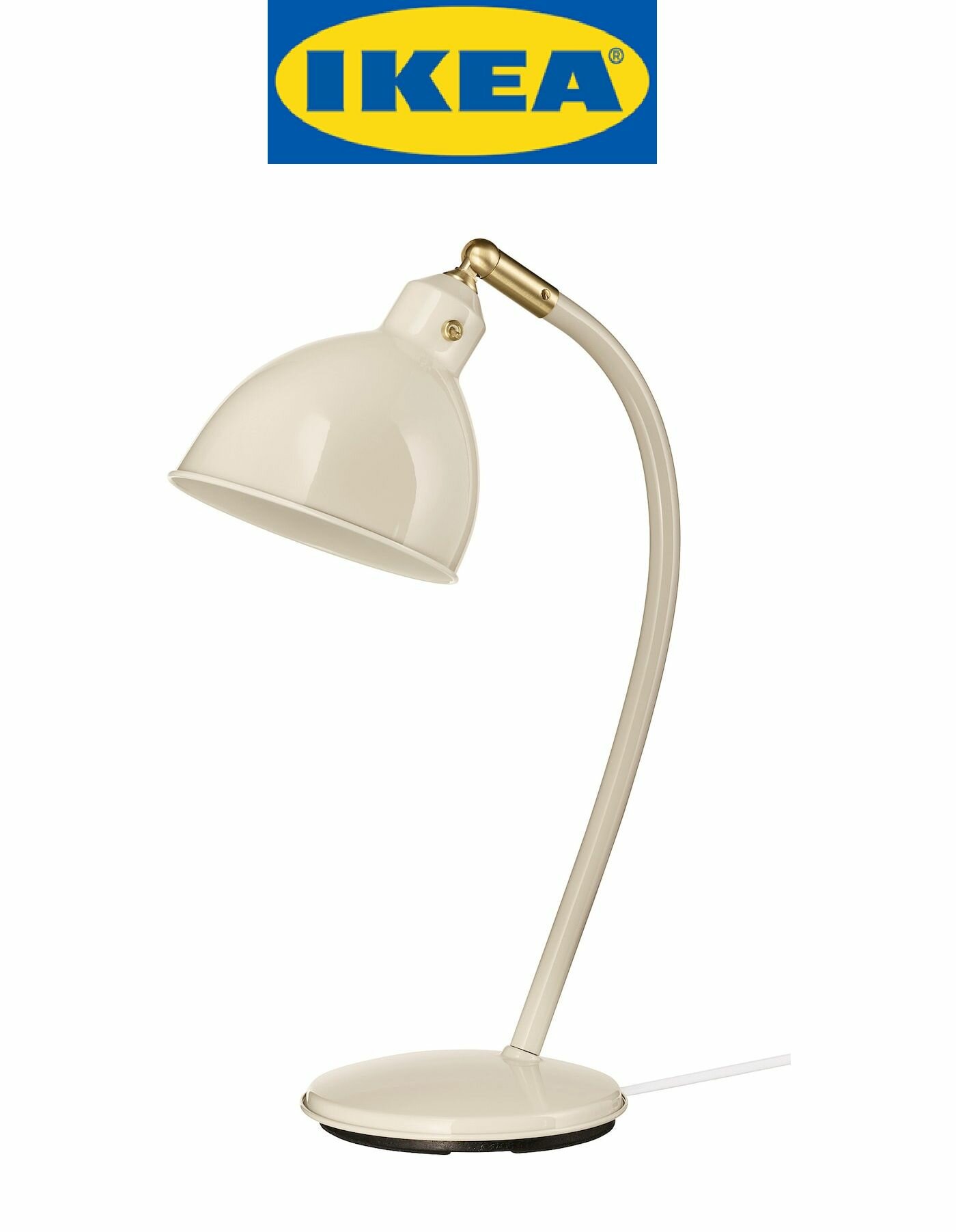 Лампа настольная IKEA RODFLIK икеа родфлик, светло-бежевый, сталь, латунь, высота 43 сантиметра, Е14