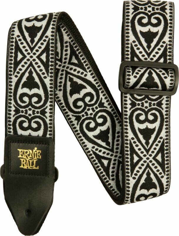 Ремень для гитары акустической, бас-гитары, электрогитары Ernie Ball 5345 Jacquard Black Heart, регулируемый