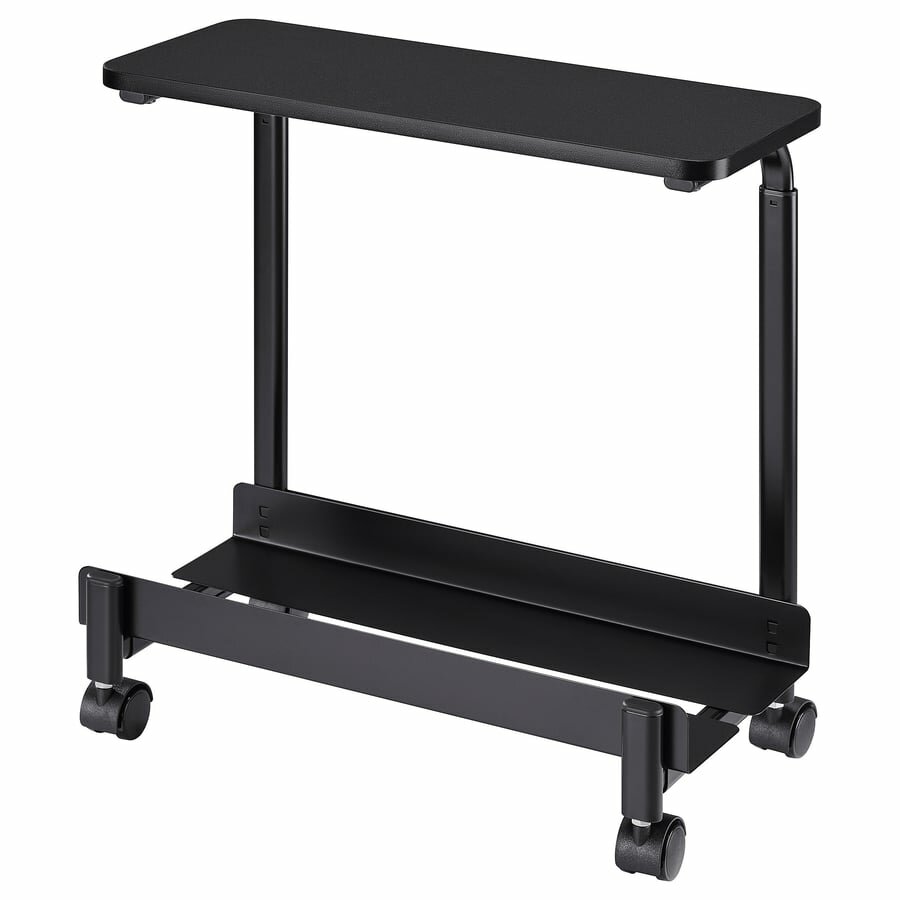 Тележка для системного блока с полкой IKEA LANESPELARE, цвет черный, 50х27 см 706.130.63