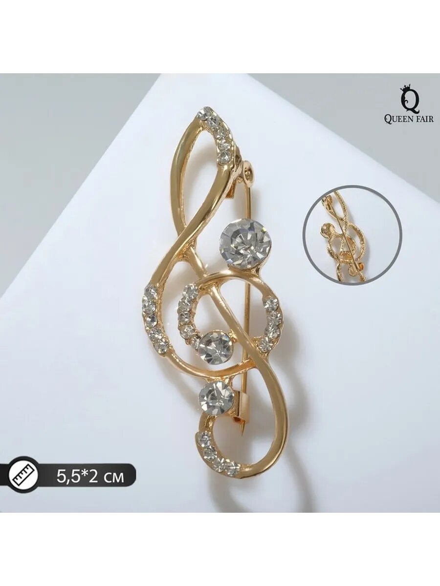 Брошь, стекло, стразы