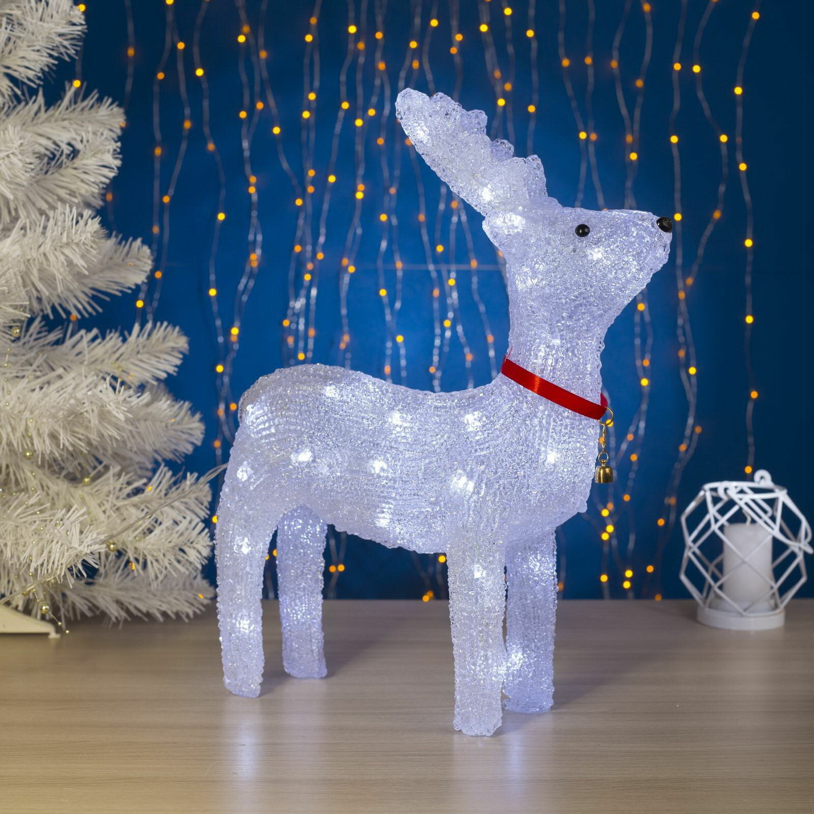 Светодиодная фигура "Оленёнок гордый" 30x40x11 см, акрил, 40 LED, 220 В, свечение белое