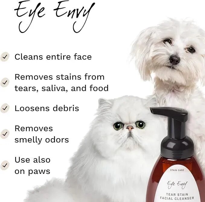 Eye Envy Пенящееся очищающее средство для удаления пятен от слез собак и кошек 8.45oz 250ml