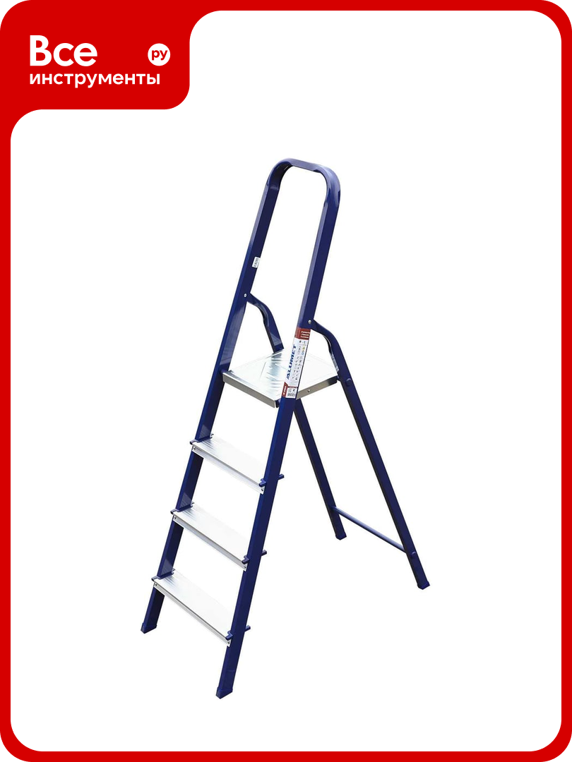 Стальная стремянка Алюмет 4 ступени. Серия M8404 надежной конструкции