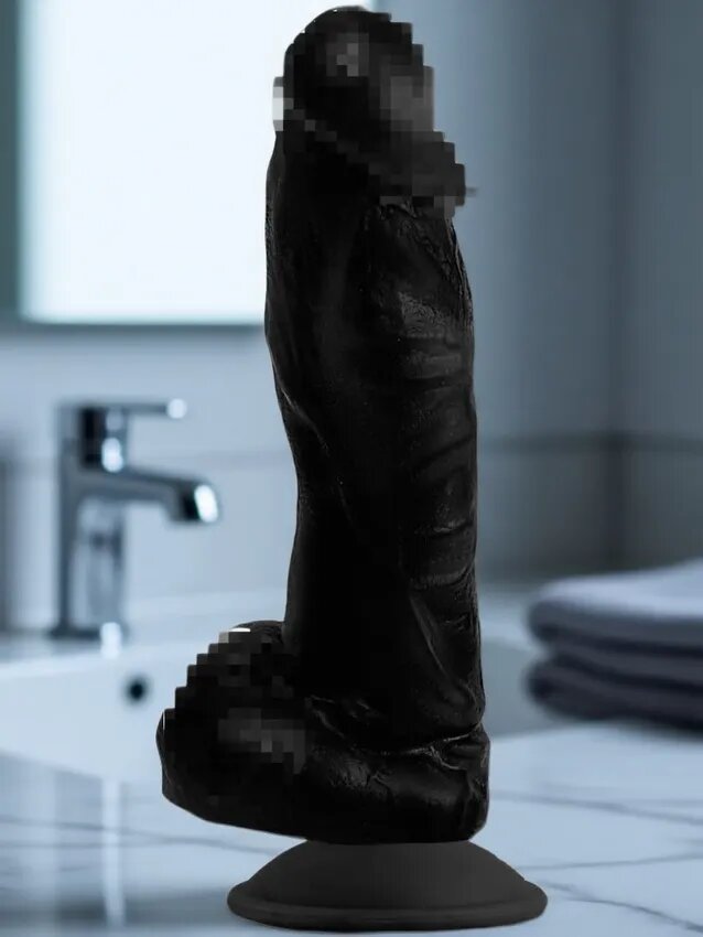 Фаллоимитатор LoveToy чёрный на присоске. черный, 21 см