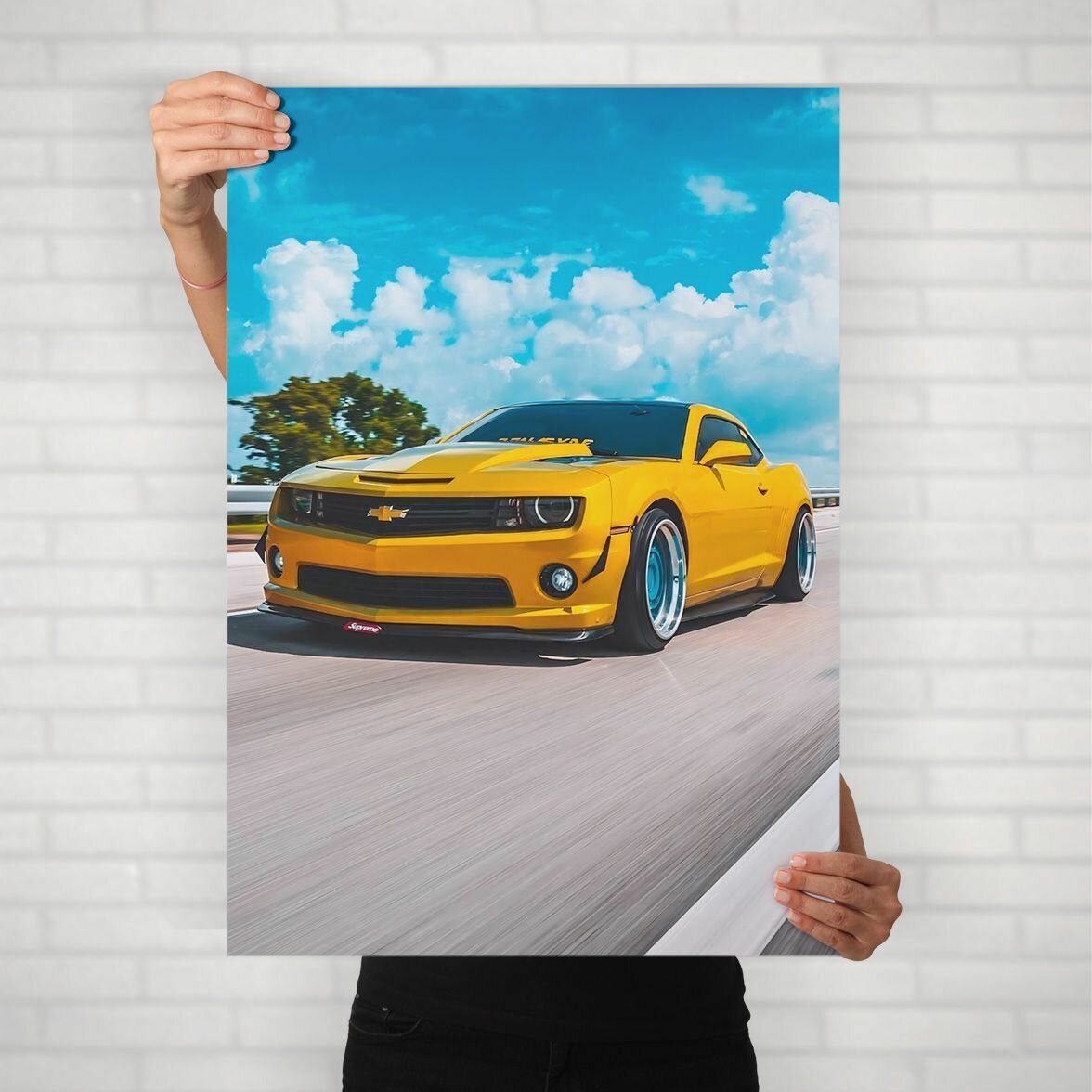 Плакат на стену для интерьера Культовые машины (Chevrolet Camaro 8) - Постер по легендарным и классическим ретро автомобилям формата А2 (42x60 см)