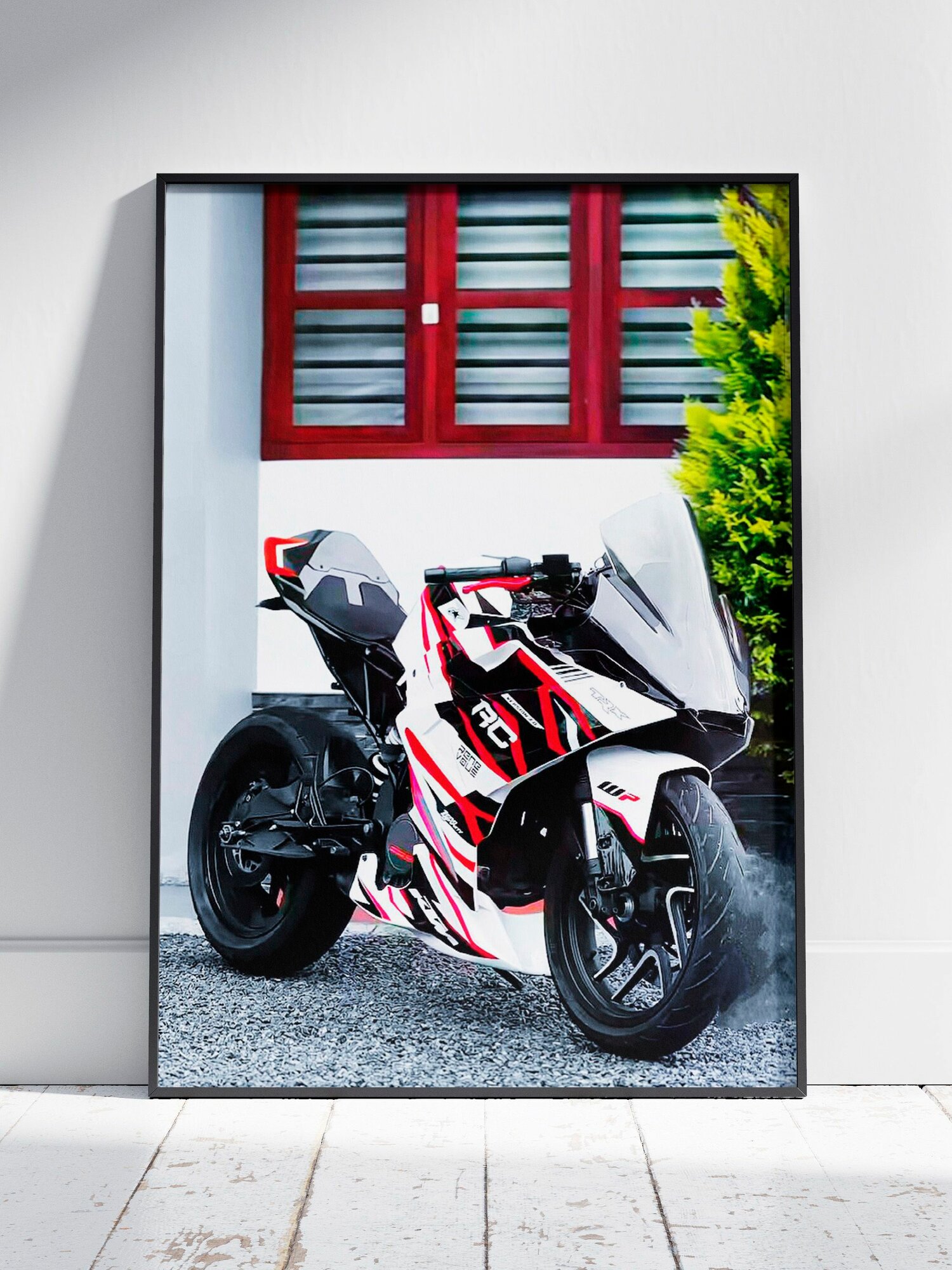 Плакат на стену для интерьера Мотоцикл (KTM RC 390 2) - Постер по мото и байкам формата A3 (30x42 см)