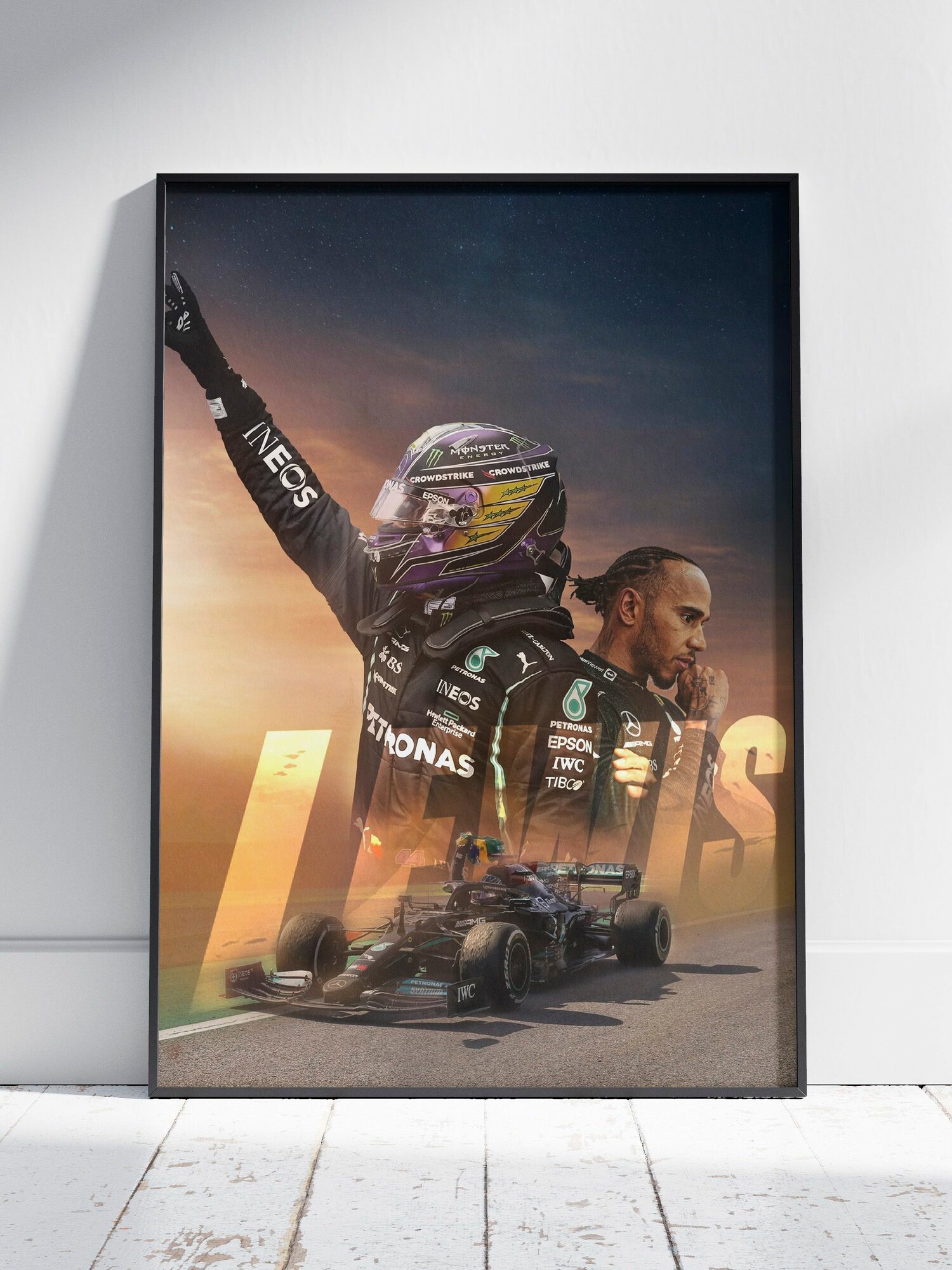 Плакат на стену для интерьера Льюис Хэмилтон (Lewis Hamilton 6) - Постер по спорту и физической активности формата A4 (21x30 см)