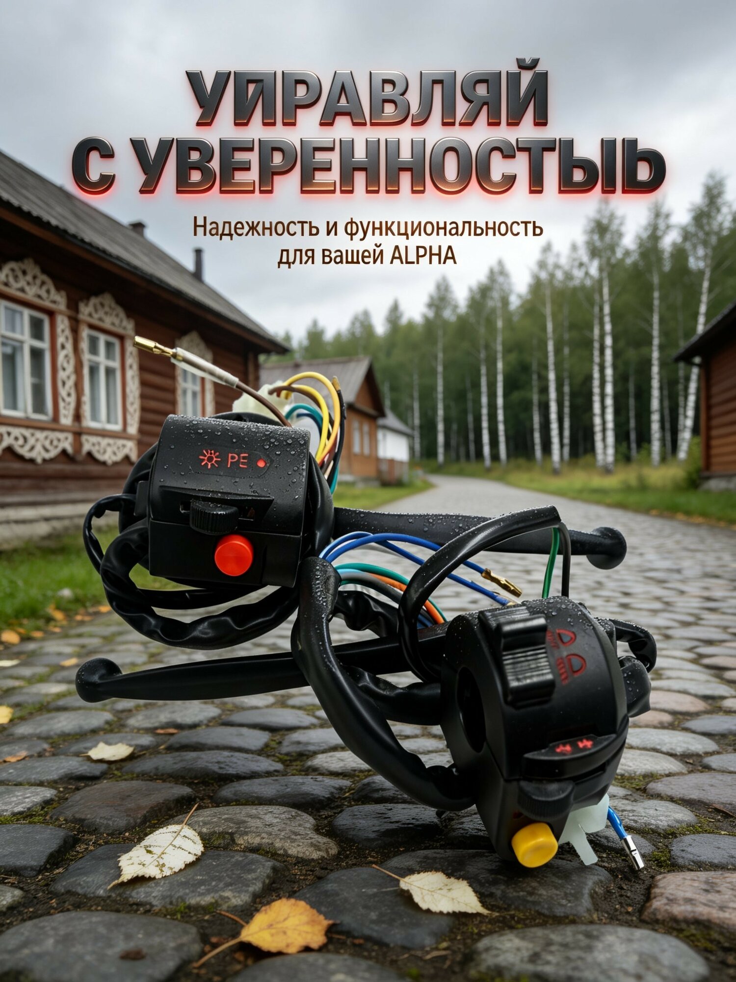 Блоки переключателей левый и правый, комплект с рычагом для мопеда ALFA, пульт управления с эргономичной формой и современным дизайном