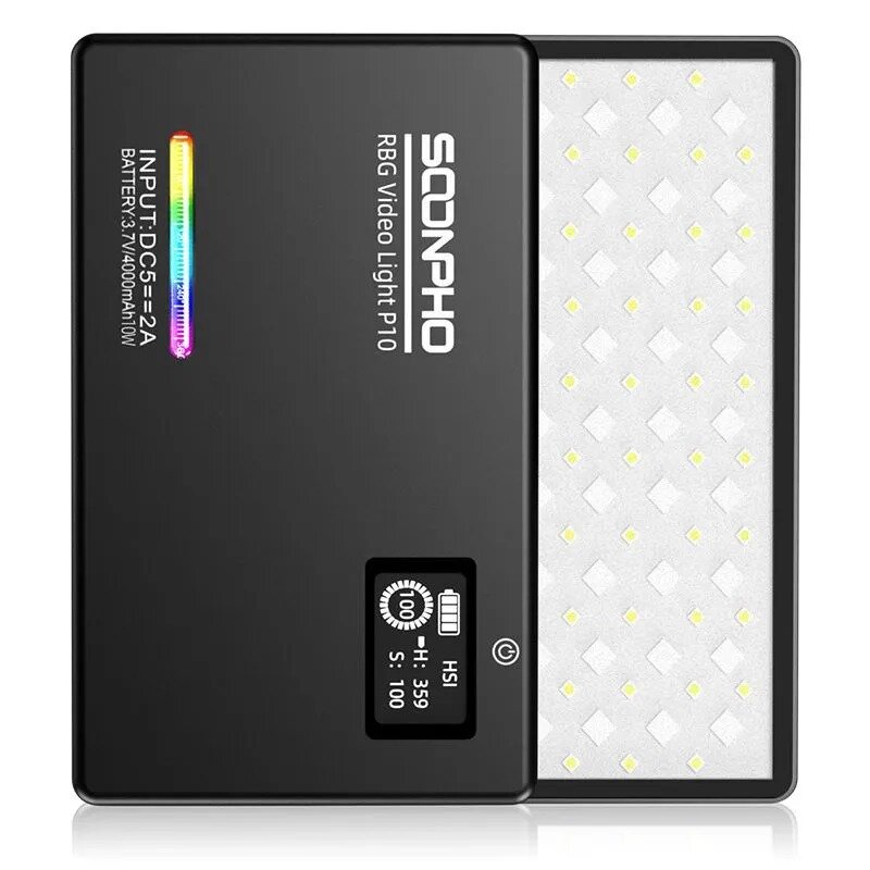 Видеосвет Soonpho P10 RGB LED панель Цветной свет для рилс с регулировкой яркости