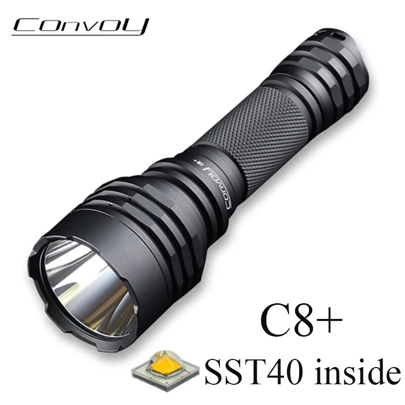 Фонарик Convoy C8 Plus SST40 2000lm, Black, 6500K, 4 Modes, No battery