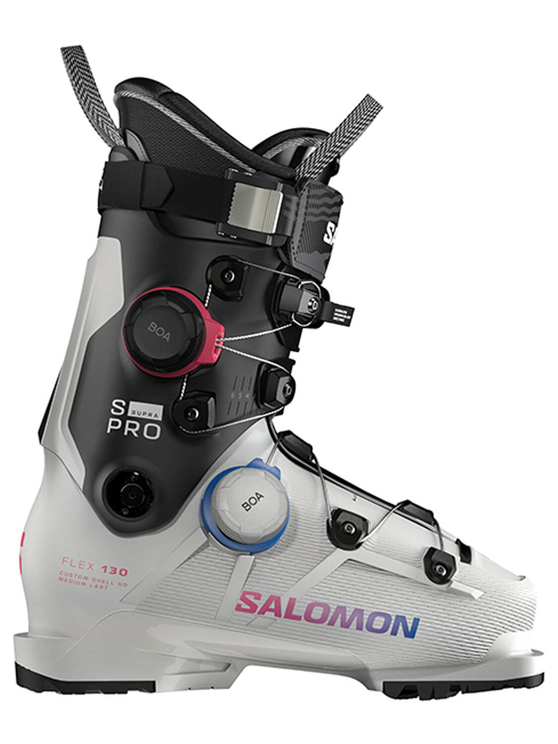 Горнолыжные ботинки Salomon S/Pro Supra Dual BOA 130 GW Gray Aurora/Black/Race Blue 25/26 , для мужчин , серый