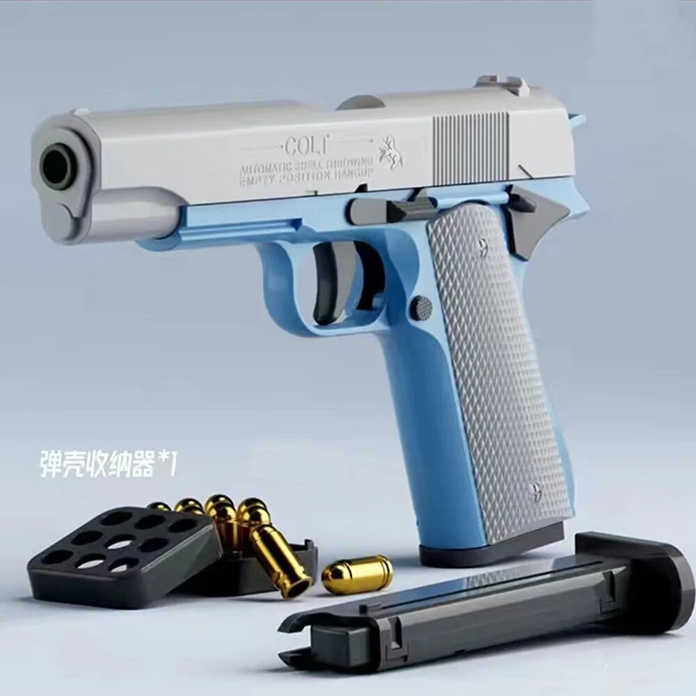Игрушечный пистолет Colt 1911 для детей Светло-голубой, Синий