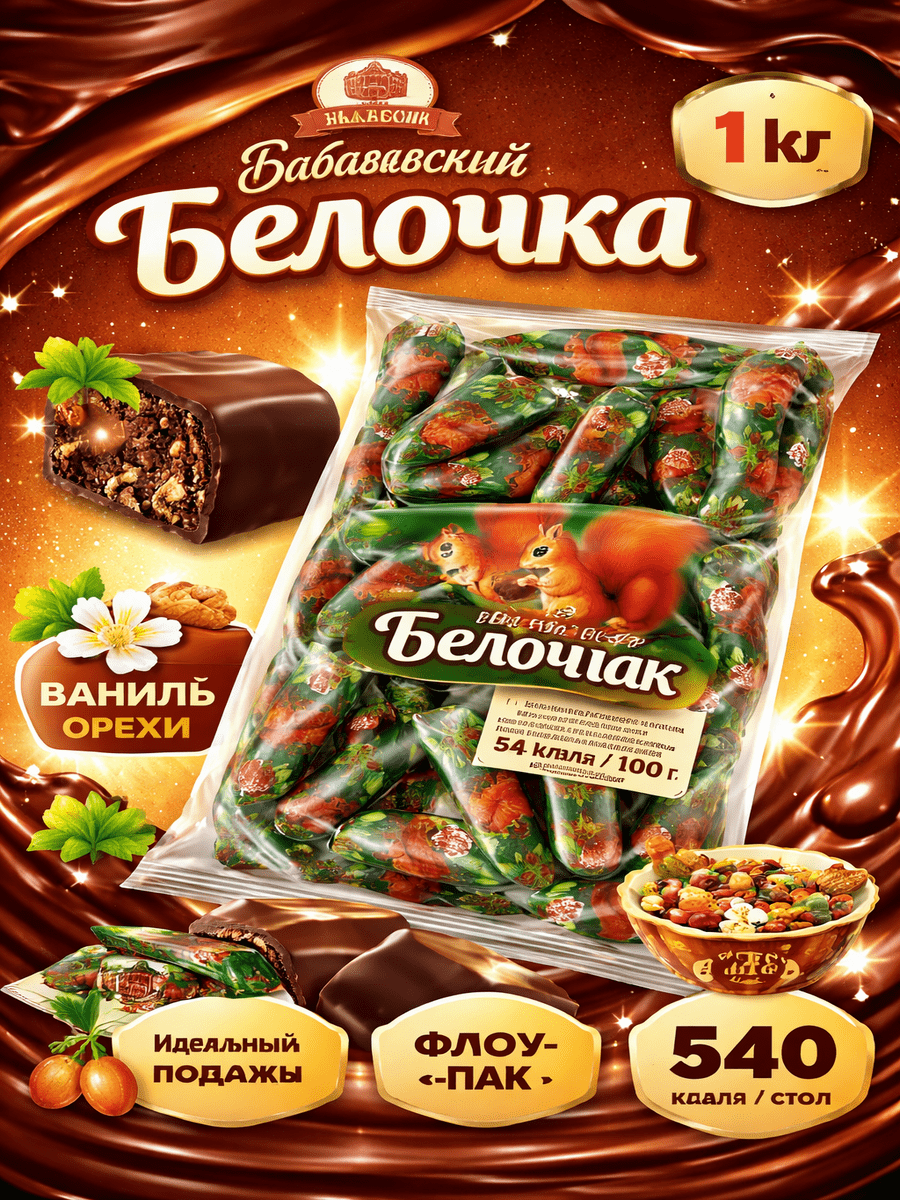 Конфеты Бабаевский Белочка, 1кг