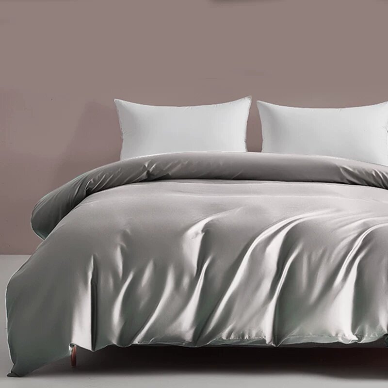 Набор постельного белья Tencel Cotton двойной сатин 4 предмета, однотонный, 160x230см/245x250см, высокая плотность