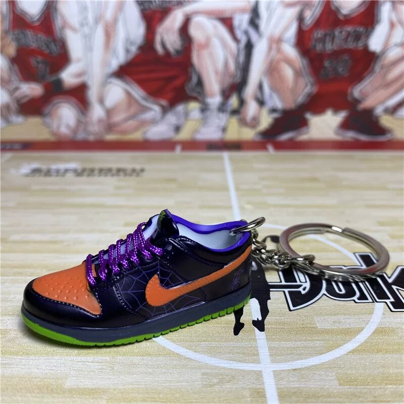 Мини-модель кроссовок DUNK в масштабе 1/6 для Хэллоуина в черном и оранжевом цвете, декор для стола и брелок