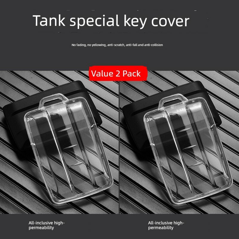 Ключевой чехол Tank 500 полная защита полупрозрачный + полупрозрачный набор из 2 шт