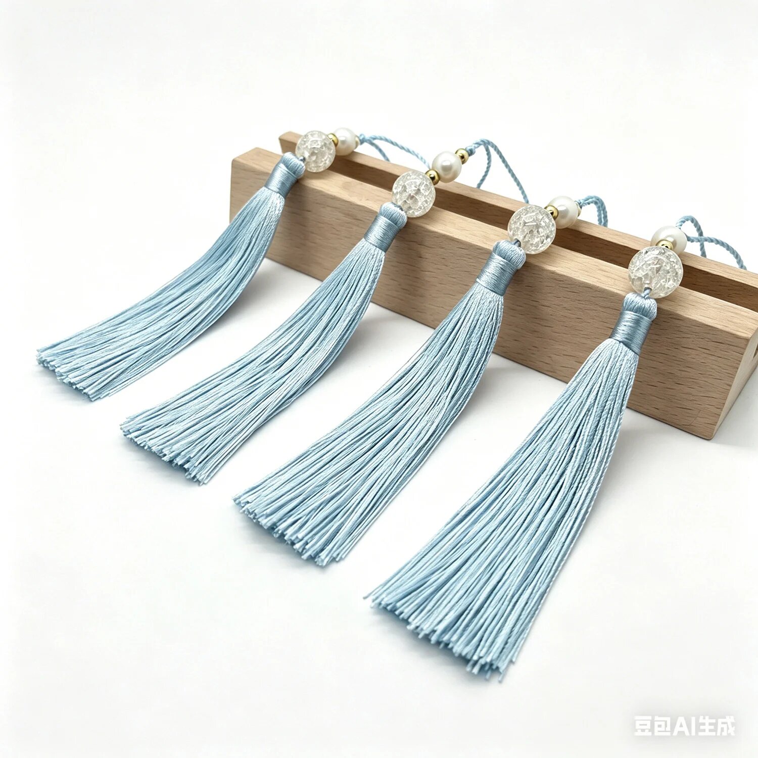 4 штуки кисточек из полиэстера для рукоделия Голубой, Light Blue