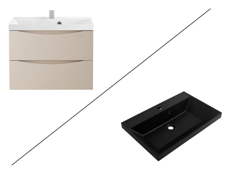 Тумба с раковиной BelBagno 70 MARINO-700-2C-SO-CO-P+BB700/450-LV-ART-AST-NERO Crema Opaco