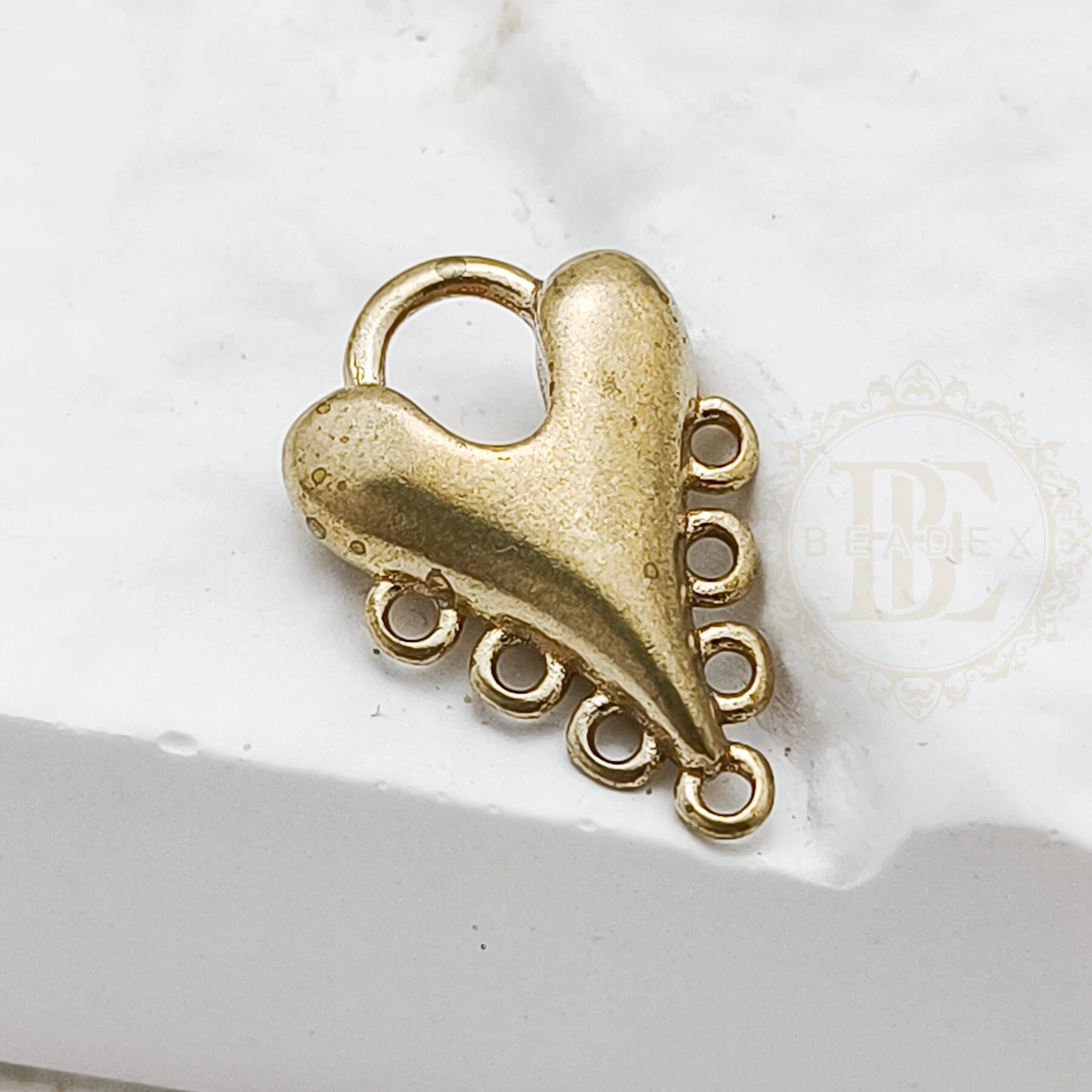Премиальный латунный шарм сердце DIY Supply 19x13мм Raw Brass-1 Piece