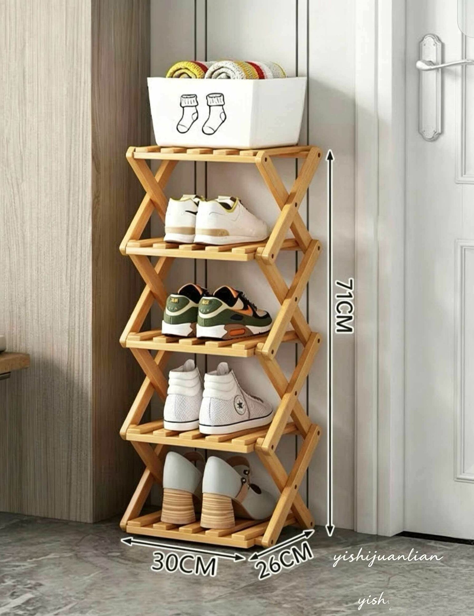 IKEA Обувница, Бамбук, ДВП, 26х26х71 см