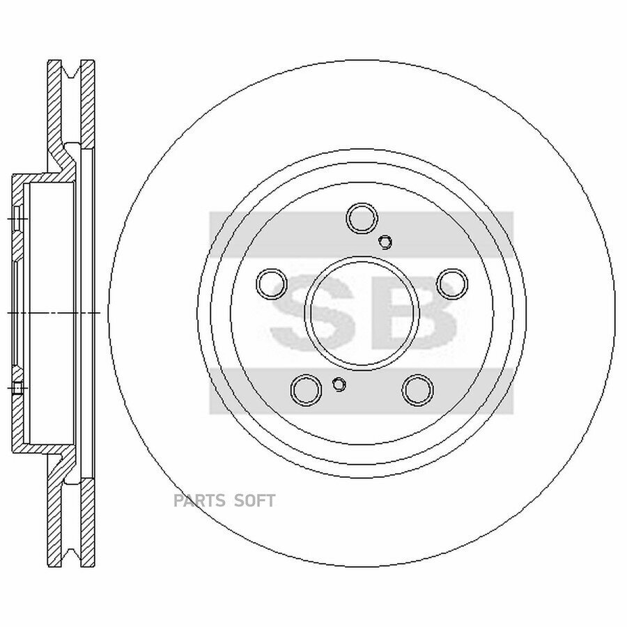 SANGSIN BRAKE SD4923 Диск тормозной передний Toyota Camry 2017