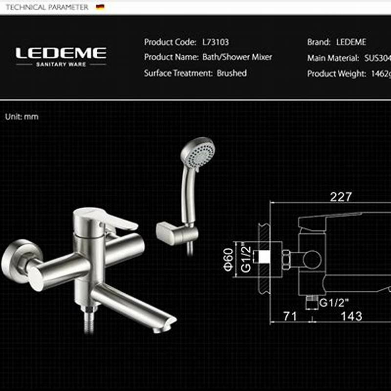 Смеситель для ванной Ledeme H16 L2216 + L30F