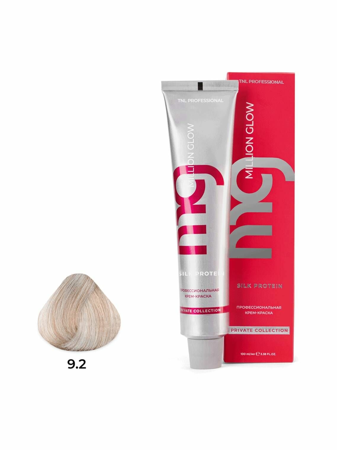 Крем-краска для волос Million glow Private collection Silk protein 9.2