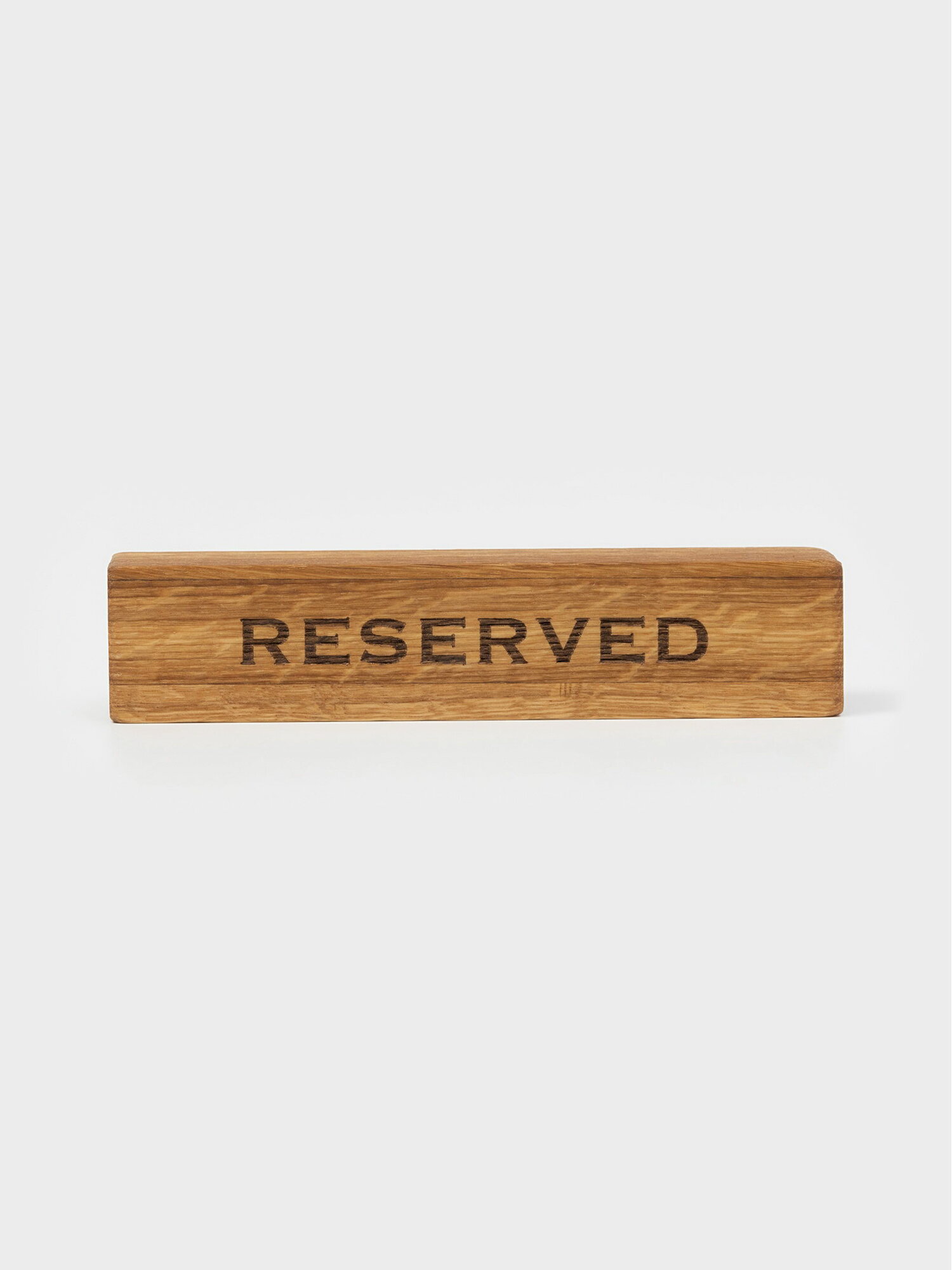 Табличка настольная деревянная "Зарезервировано/Reserved", 18x4x4 см, дуб