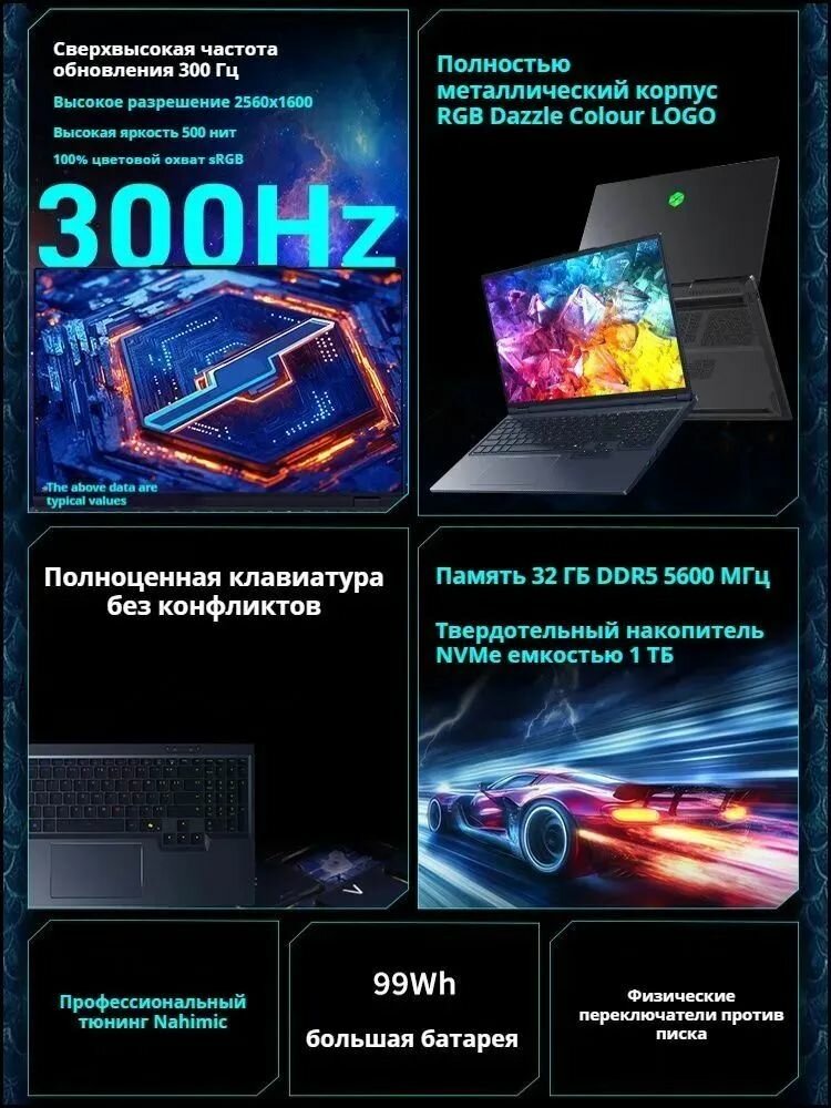 Игровой ноутбук MECHREVO CangLong 16XPro, R9-9955HX, RTX5070Ti, 64ГБ/1ТБ, Русская раскладка — фото 1
