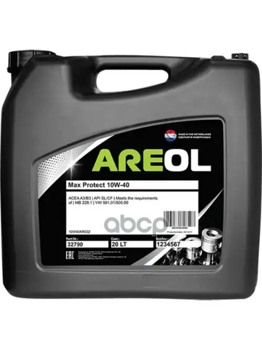 AREOL Areol Max Protect 10W40 (20L)_ Моторн! Полусинтacea A3