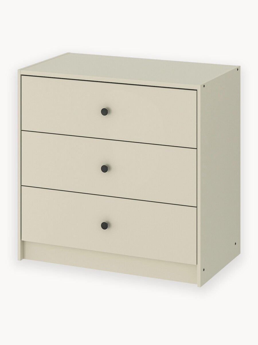 GURSKEN Комод с 3 ящиками икеа, светло-бежевый 69x67 см (00486327)