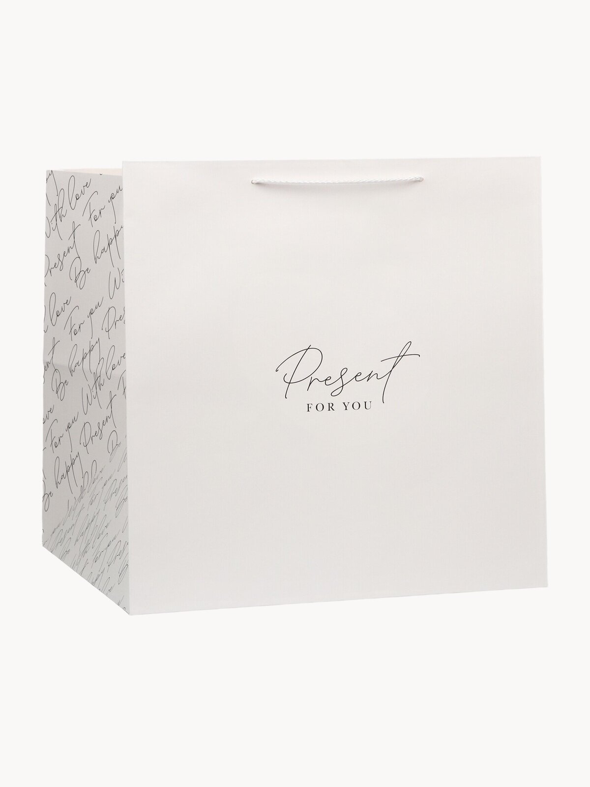 Пакет подарочный квадратный "Present with love", 40 × 40 × 40 см