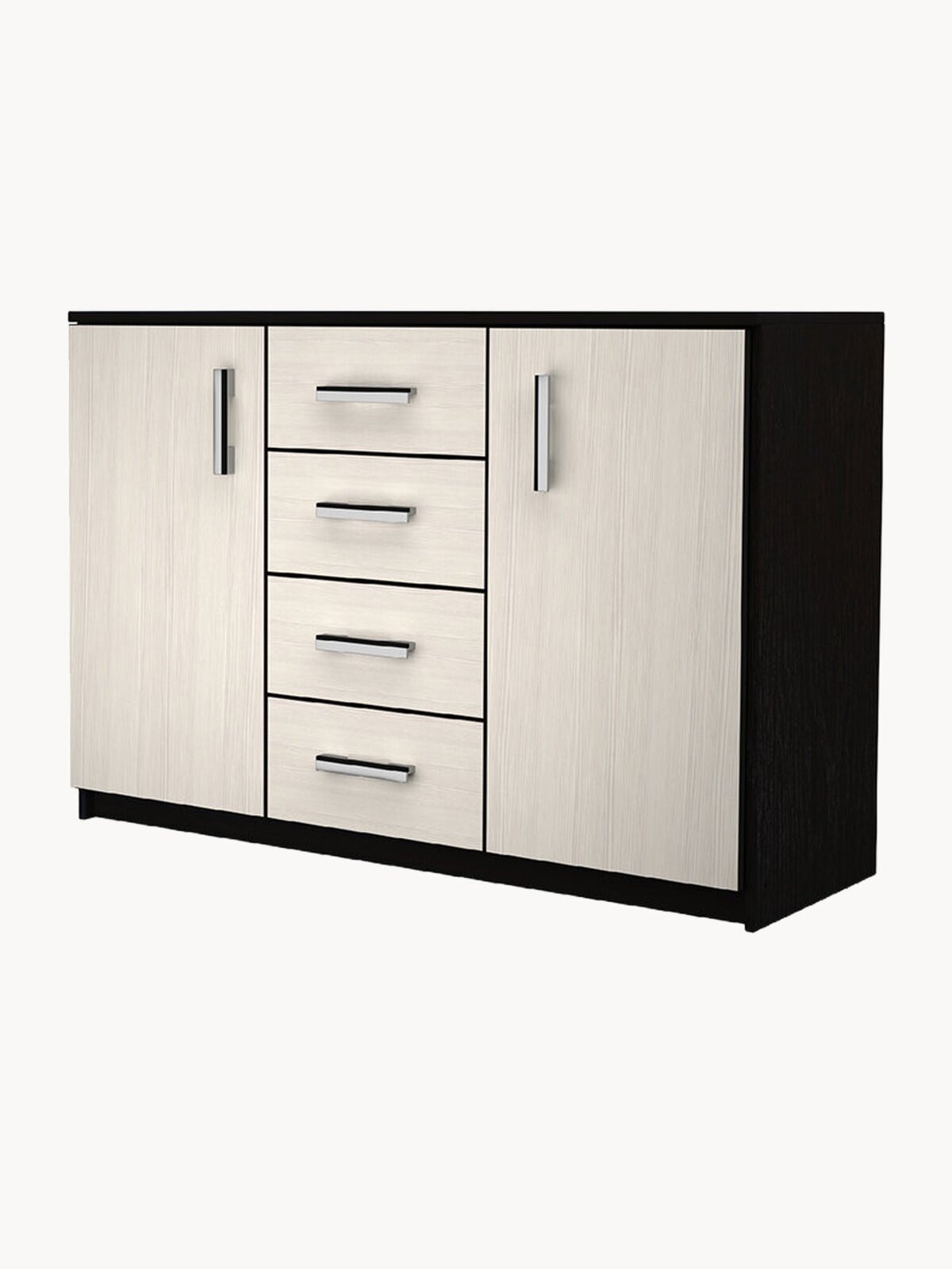 Комод ЭРА К1000-2Д, 4 ящика, 2 дверцы, ЛДСП, 100 х 83 х 44 см, венге/лоредо ПЭ148