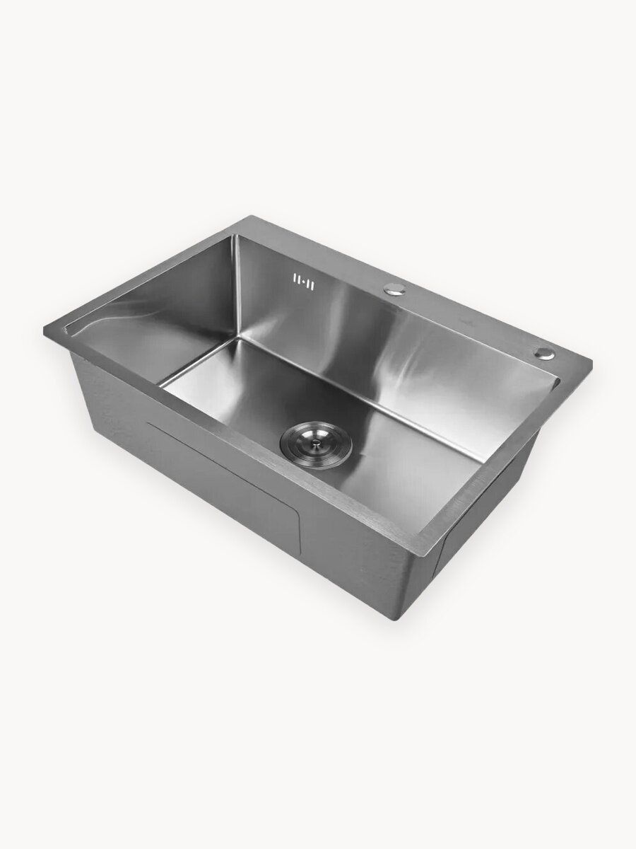 Мойка для кухни STEIN 70x50 из нержавеющей стали, сатинированная, с сифоном ведерко ST37050