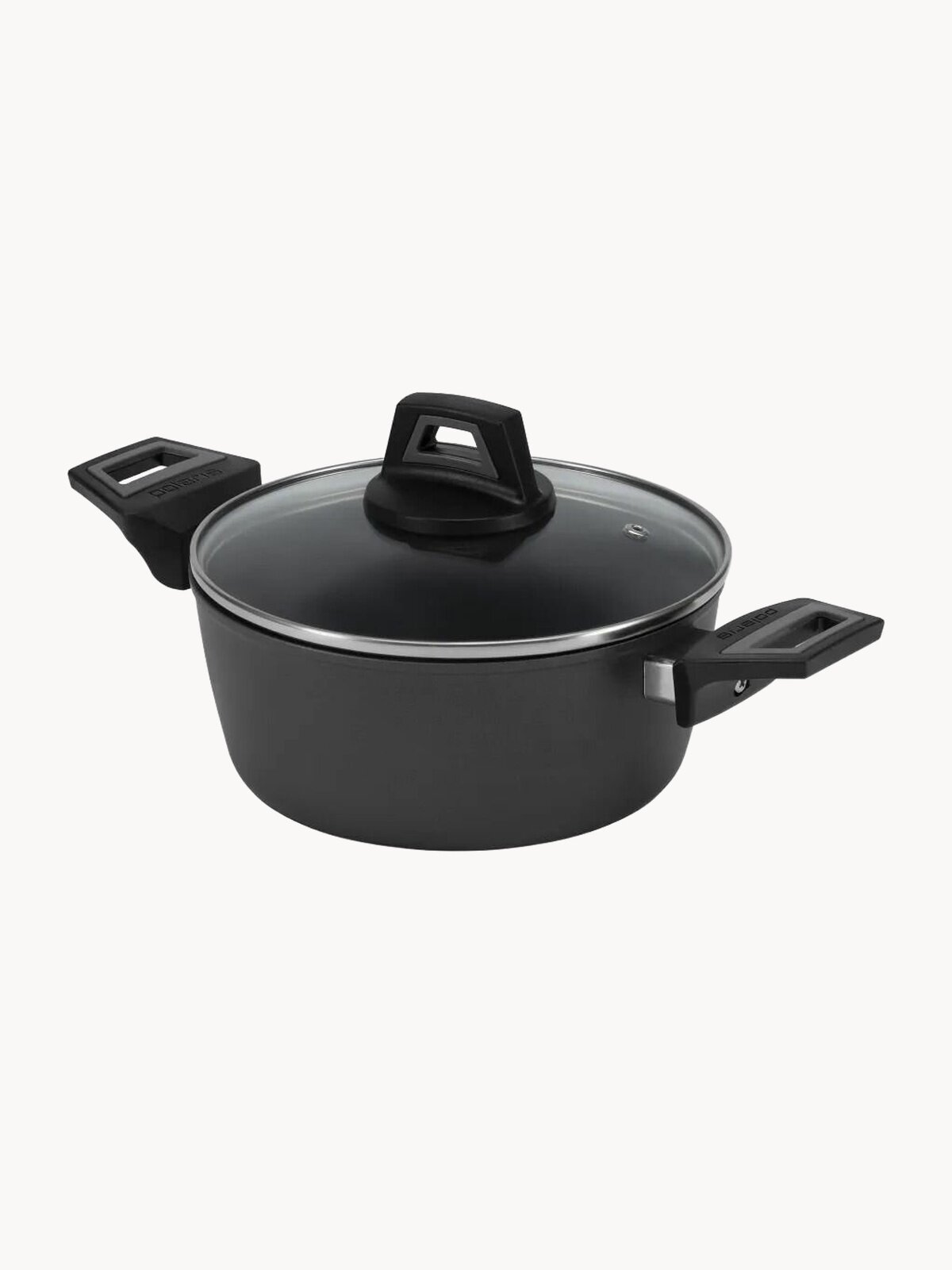 Кастрюля с крышкой Polaris Graphit-24C 4,2 литра для индукционных плит, графитовый