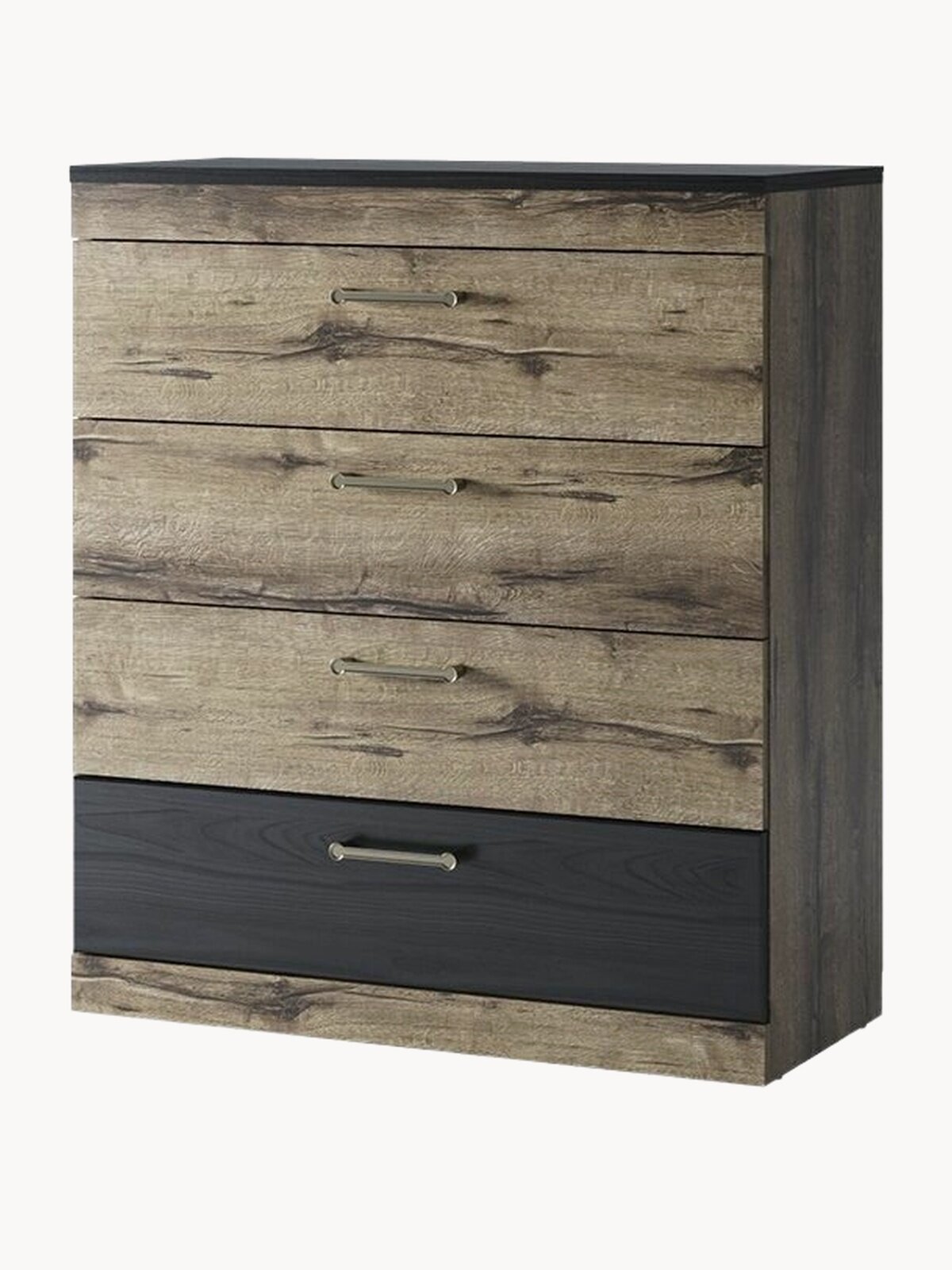 Комод Anrex JAGGER 4S, 92 x 35.6 x 80.2 см, цвет: Дуб монастырский /Черный