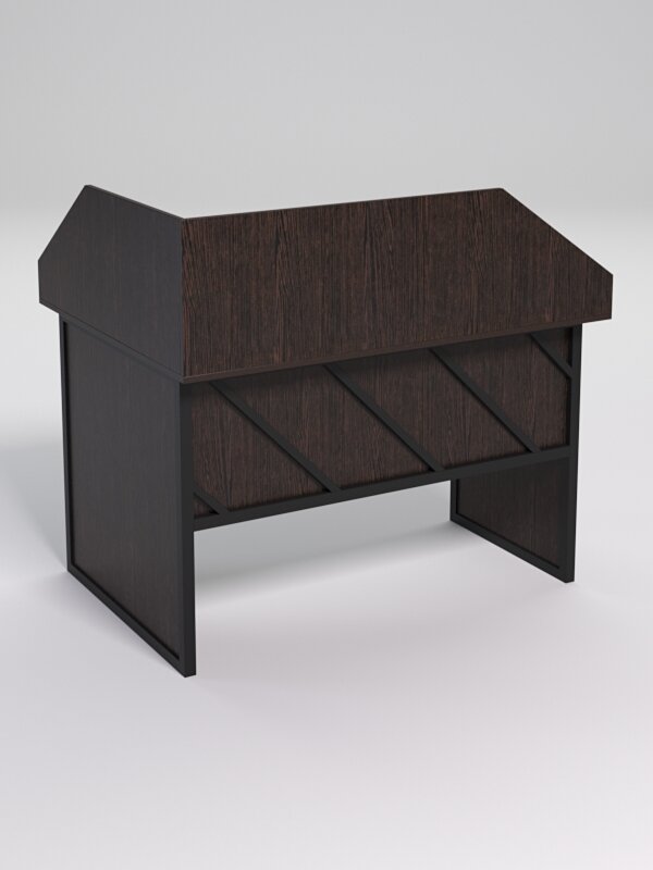 Стол эргономичный офисный СЭ-16 (правосторонний) с экраном "стронг" в стиле лофт декор №2, Дуб Венге