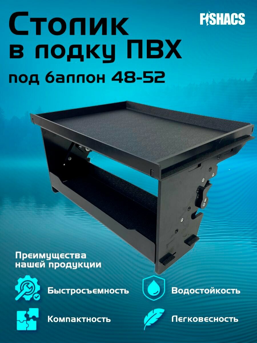 Столик для эхолота, FiSHACS, для пвх лодок с диаметром баллона 48-52см
