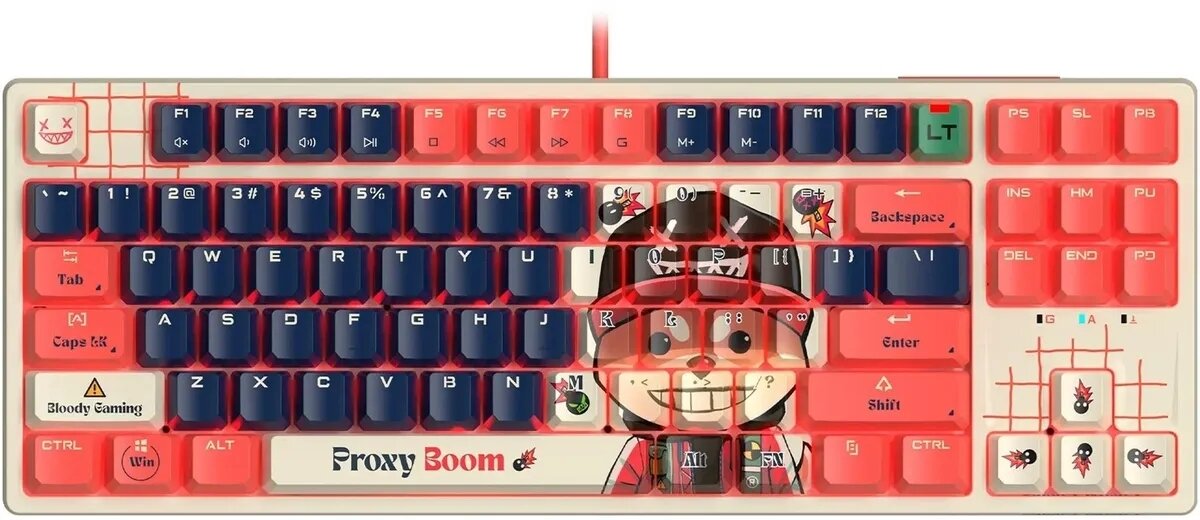 Клавиатура A4Tech Bloody AT87 Proxy Boom проводная USB бежевый/красный