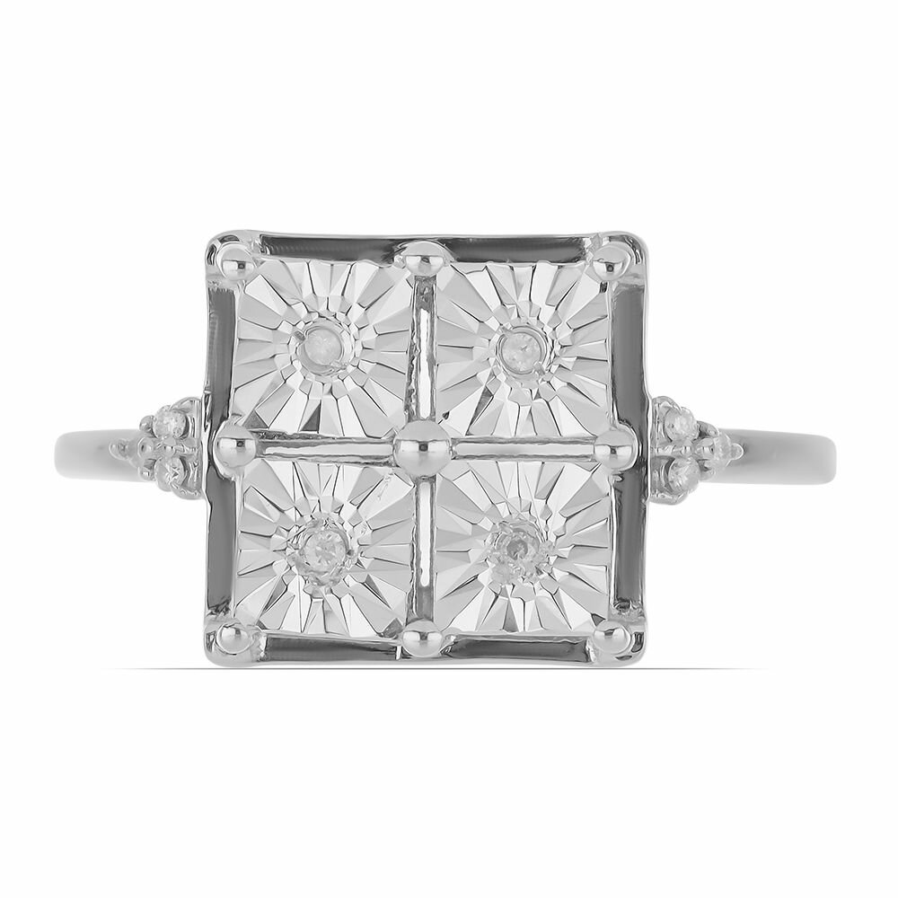 Кольцо тонкое Ювелирия, серебро, 925 проба, родирование, бриллиант