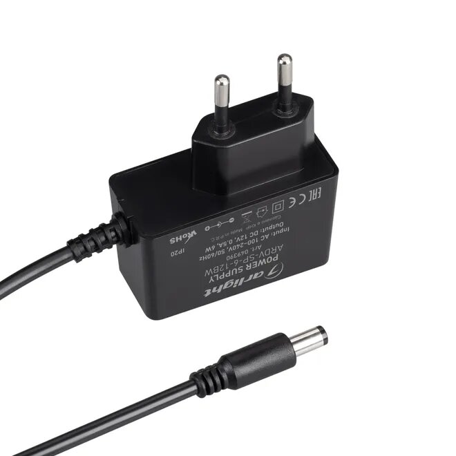 Сетевой адаптер (AC-DC) 12V 0.5A 6W 049390 ARDV-SP-6-12BW (12V, 0.5A, 6W)