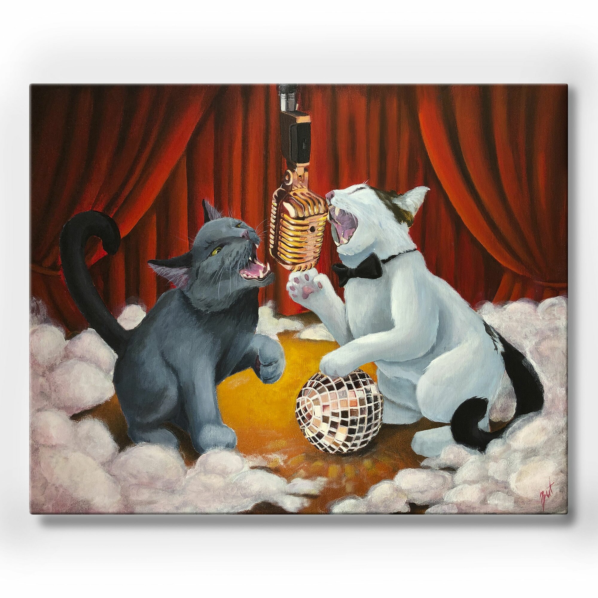 Авторская картина "Мартовские коты" Ирины Бутенко, акрил, 40x50 см, на подрамнике