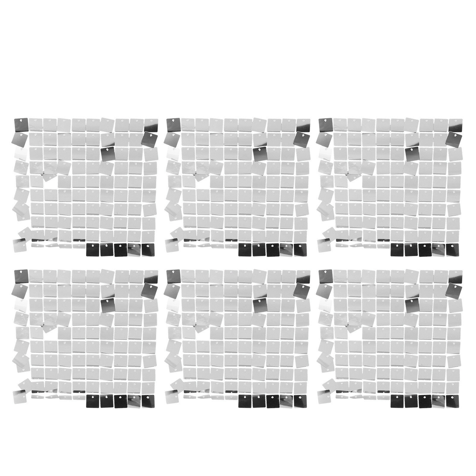 6 шт. Блестящие стеновые панели с пайетками, декоративные элементы для фотосессии на помолвку, день рождения, годовщину, вечеринку, серебристый цвет.